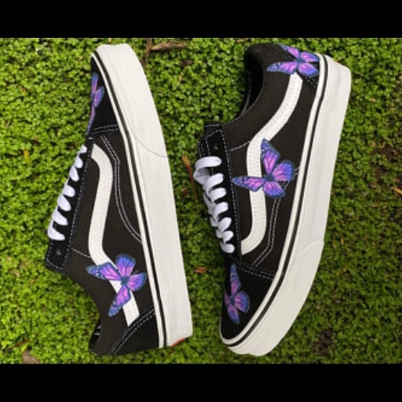 Vans | Shoes | Custom Butterfly Vans | Poshmark